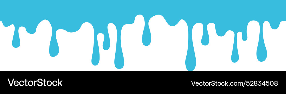 Leaking water border blue liquid spilling from Vector Image