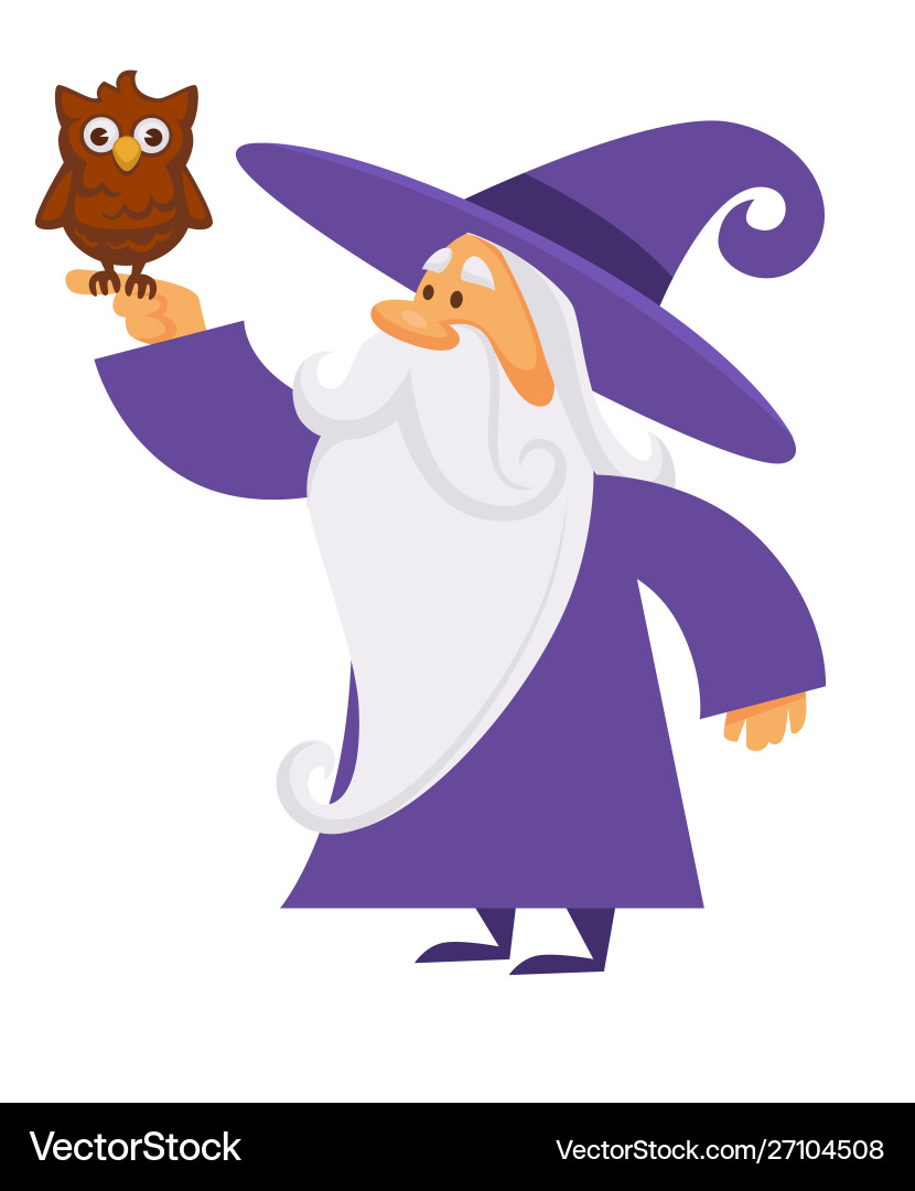 Owl bird on hand wizard making magic isolated Vector Image
