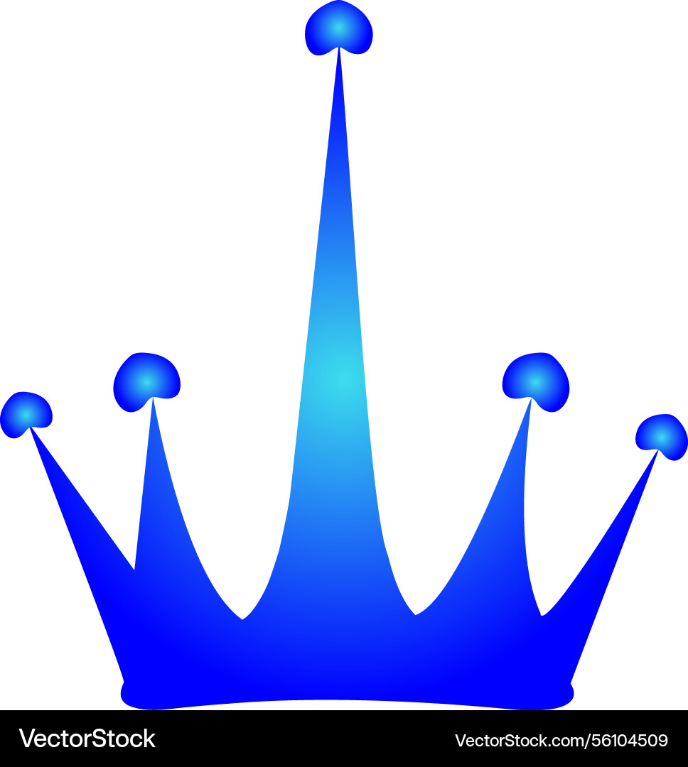 A simple crown blue color icon Royalty Free Vector Image