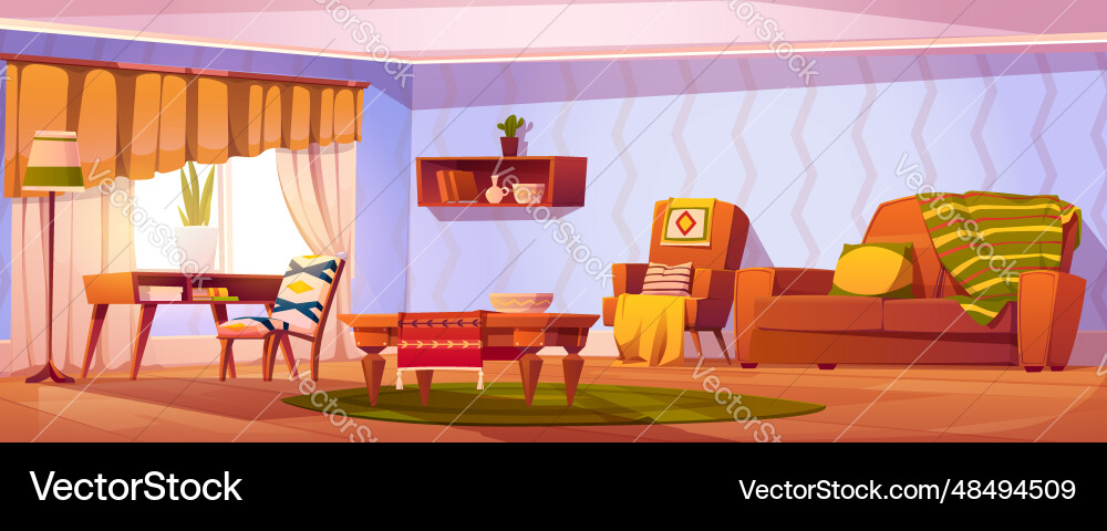 Cozy Living Room Interior Royalty Free Vector Image