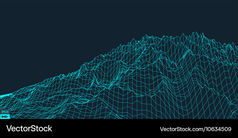 Cyberspace Grid Landscape Royalty Free Vector Image