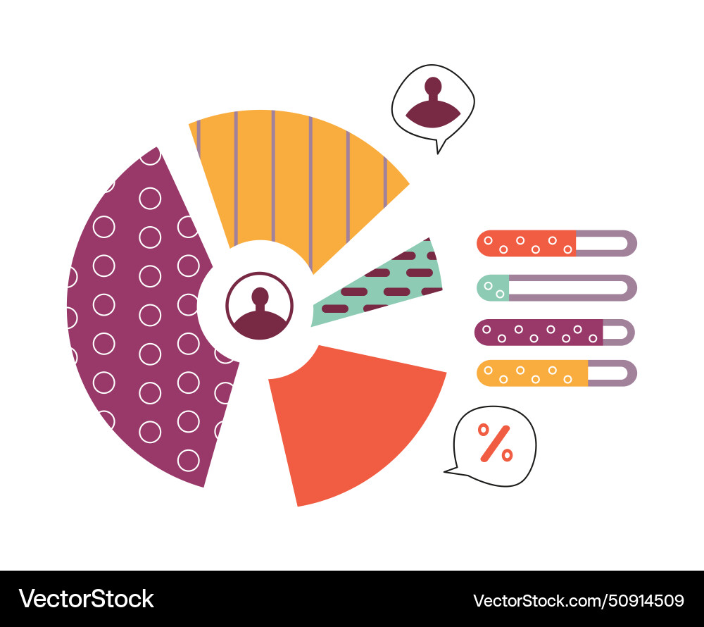 Demographic statistical analysis Royalty Free Vector Image