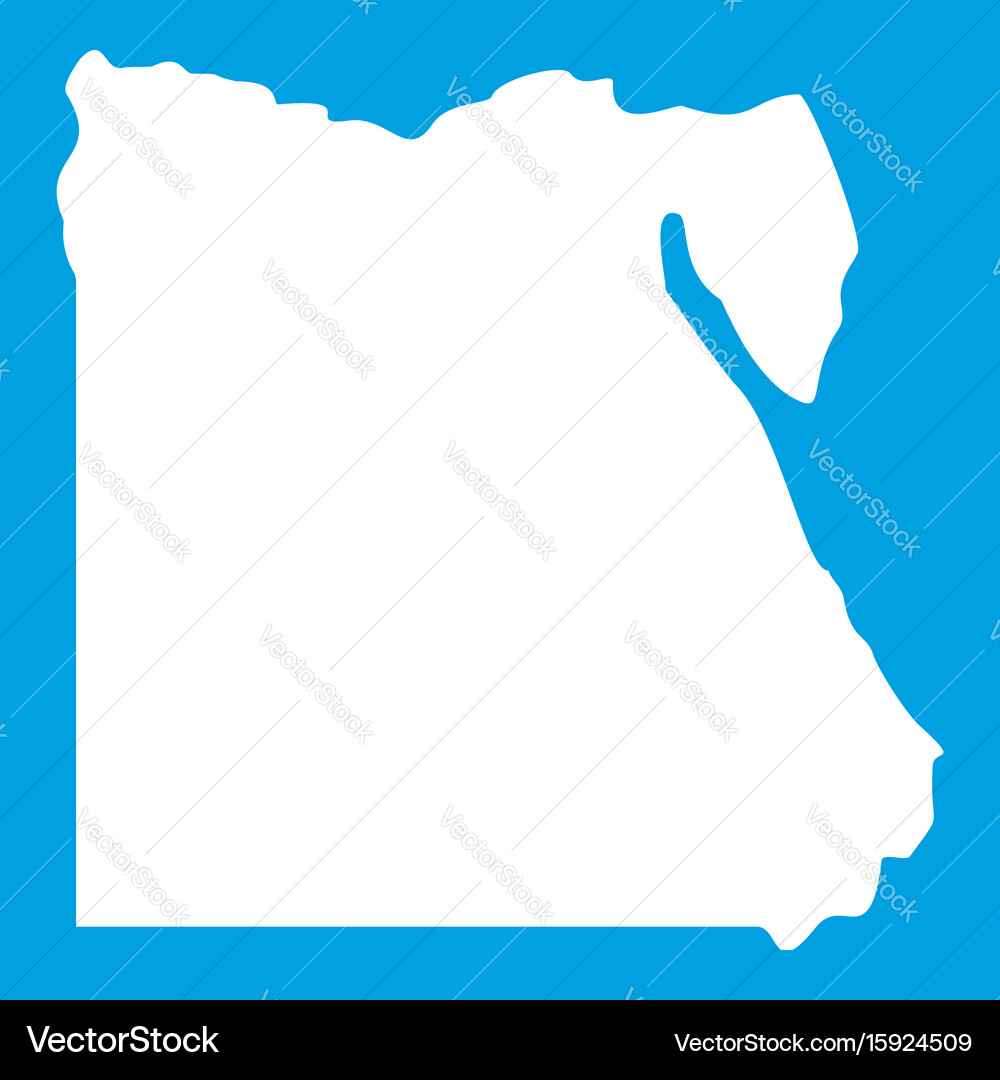 Map of egypt icon white Royalty Free Vector Image