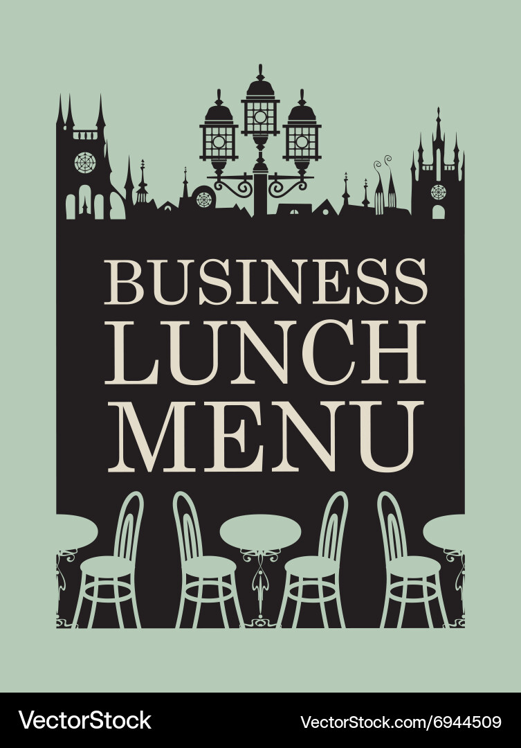 Menu for business lunch Royalty Free Vector Image