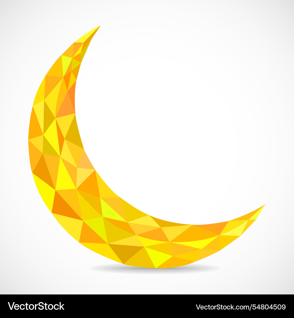 Polygonal geometric moon islamic logo Royalty Free Vector