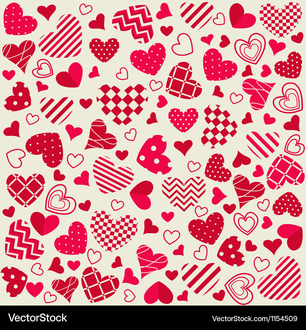 Romantic Hearts Pattern Royalty Free Vector Image