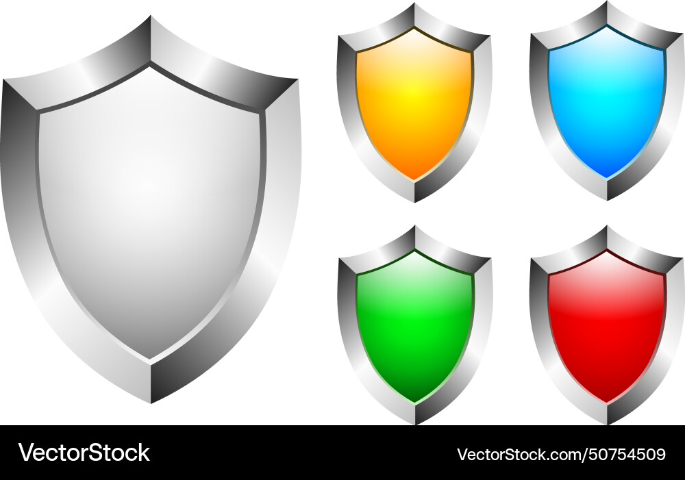 Secure shield colorful emblem Royalty Free Vector Image