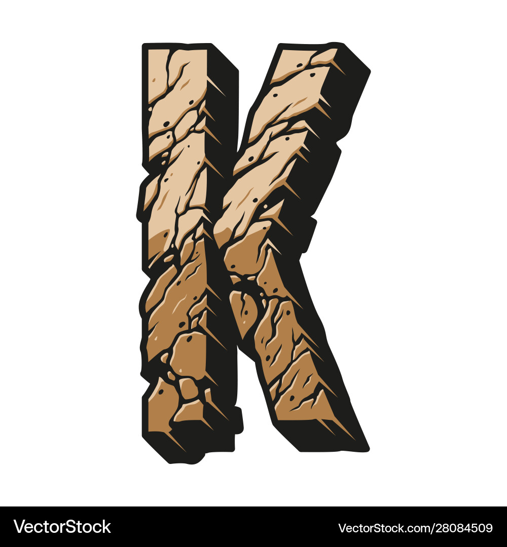 Vintage letter k desert design template Royalty Free Vector