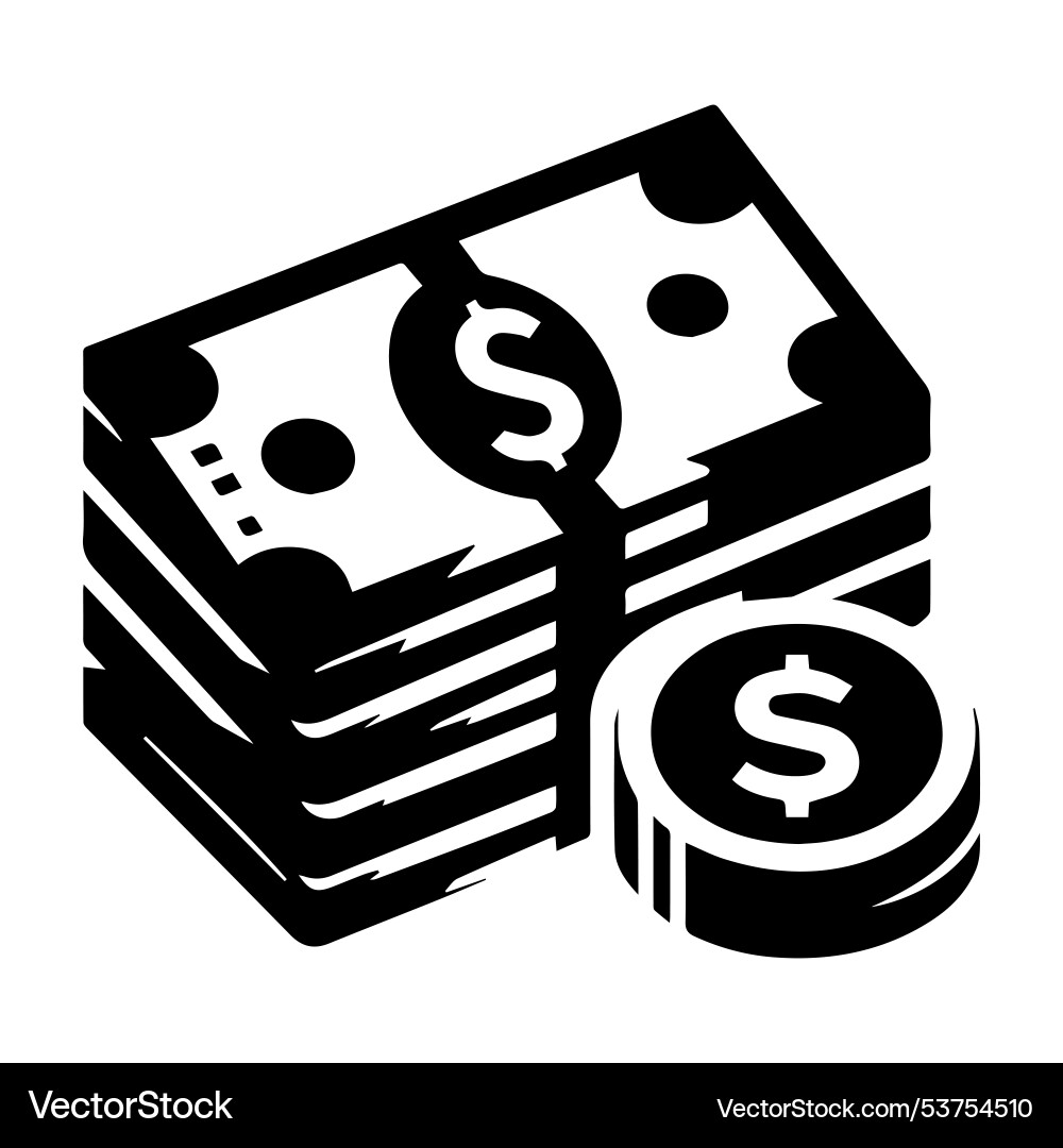 A dollar or money silhouette Royalty Free Vector Image