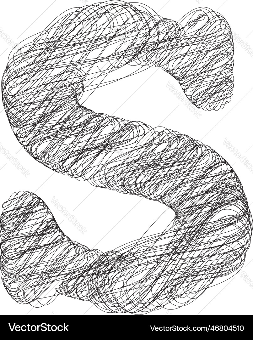 Abstract hand drawn letter s Royalty Free Vector Image