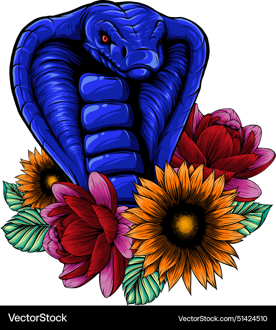 Animal cobra head colored Royalty Free Vector Image