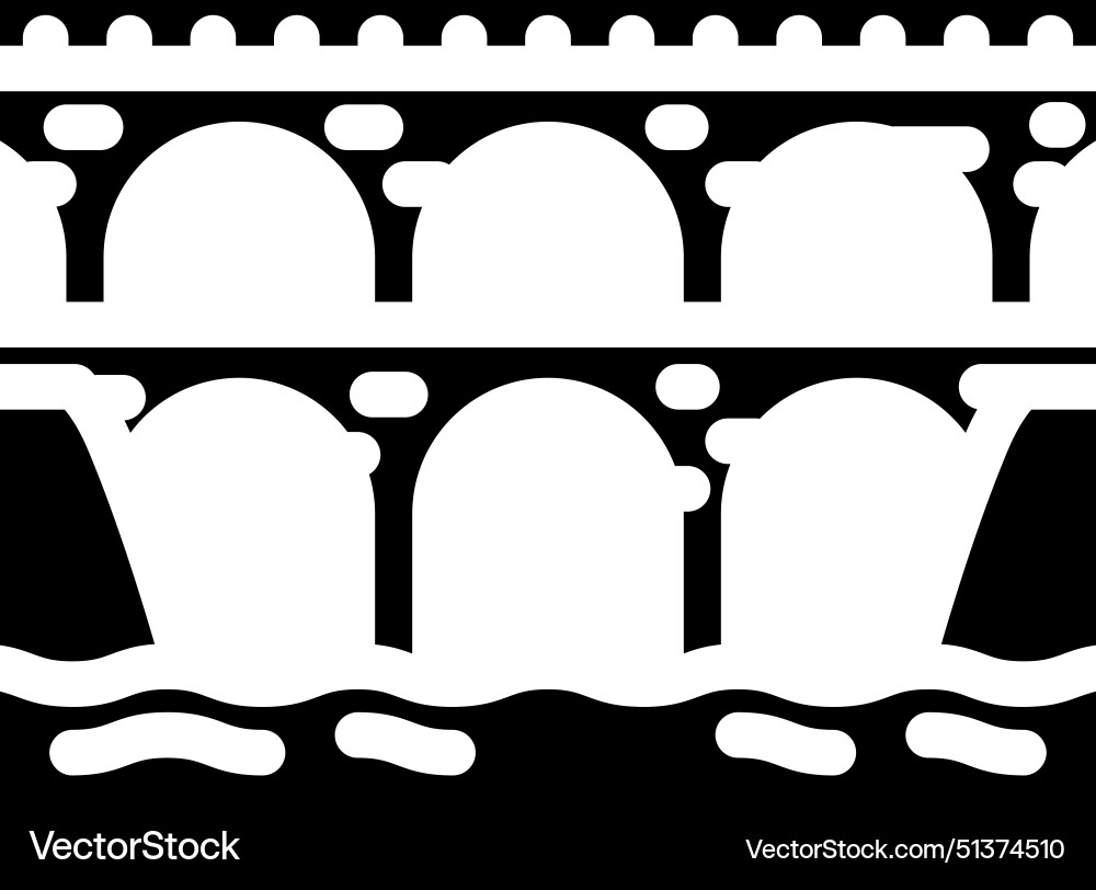 Aqueduct bridge glyph icon Royalty Free Vector Image