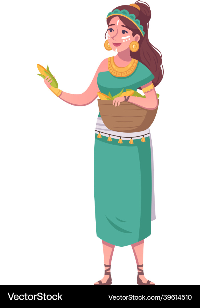 Cartoon maya woman Royalty Free Vector Image - VectorStock