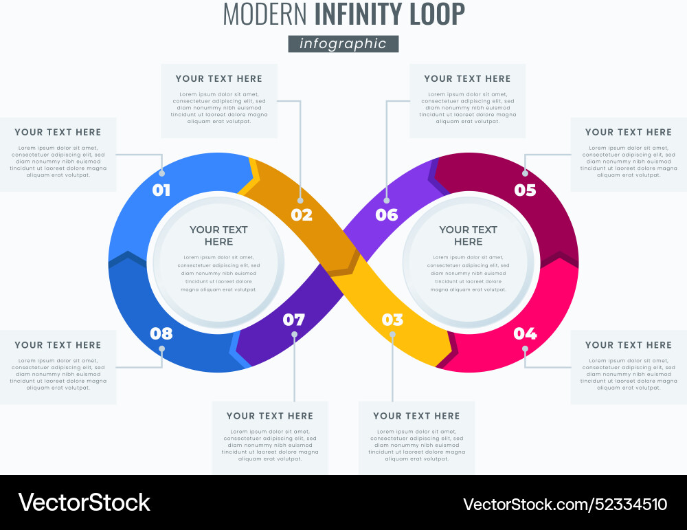Colorful infinity loop infographic template Vector Image