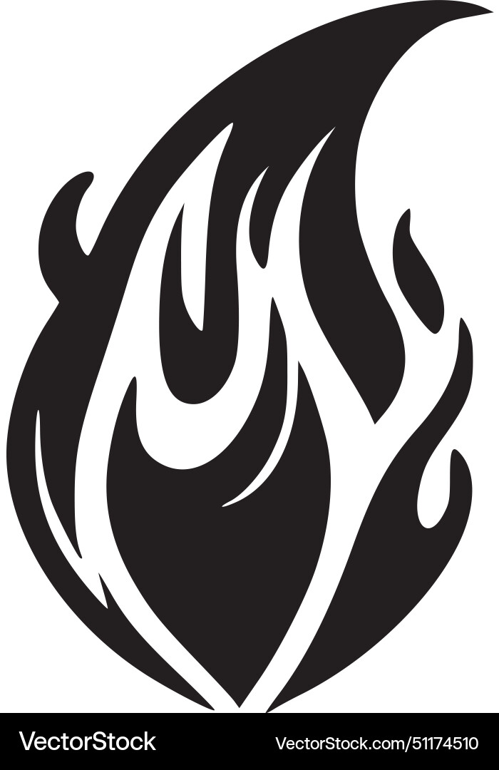 Fire - black and white Royalty Free Vector Image
