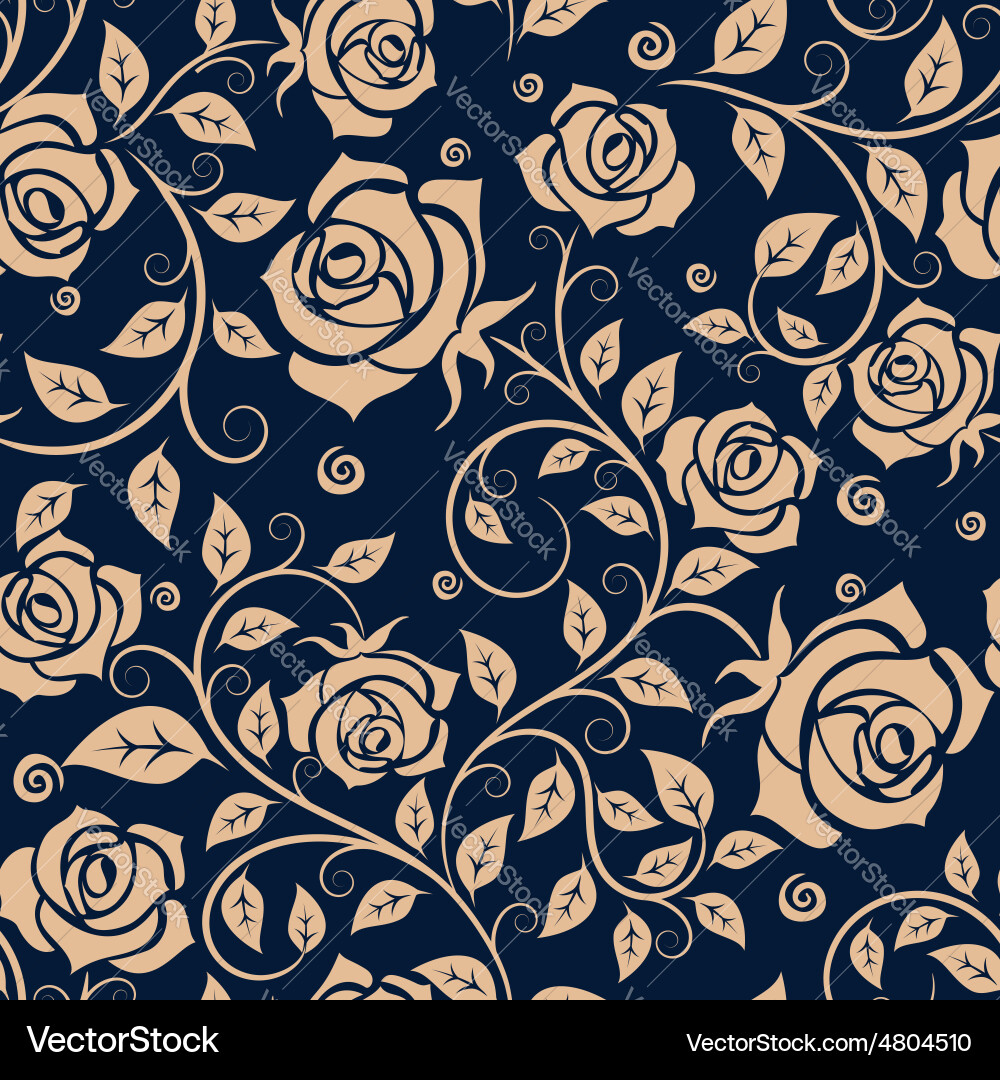 Floral Medieval Rose Pattern Royalty Free Vector Image