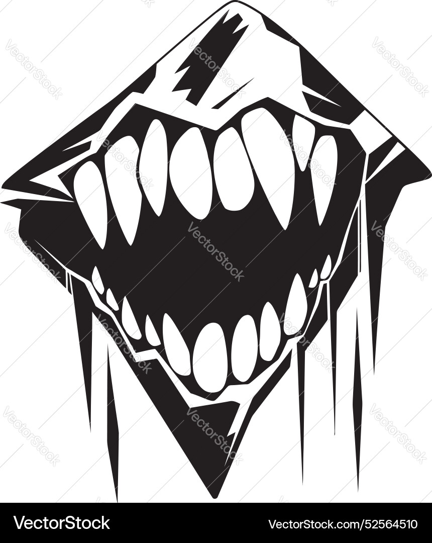Ghastly bite sinister diabolic jaw symbol Vector Image