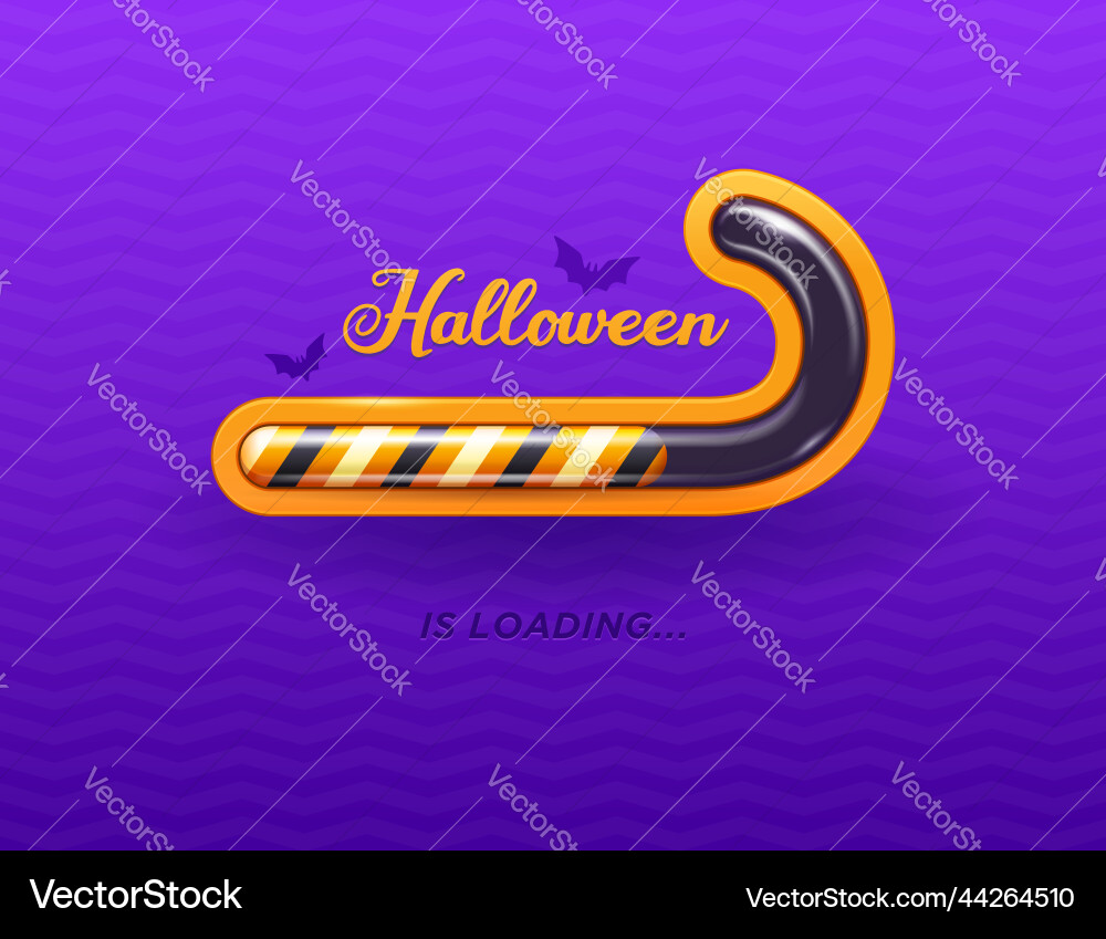 Halloween loading candy cane bar background Vector Image
