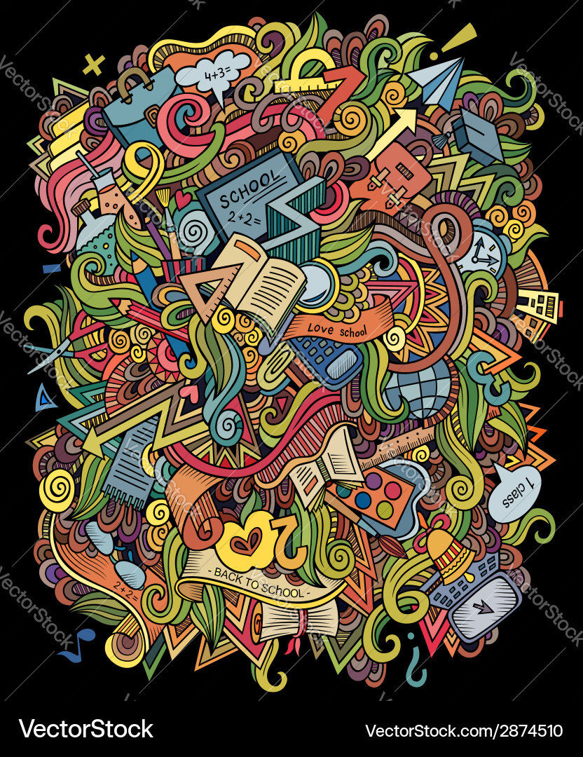 Hand Drawn School Doodle Background Royalty Free Vector