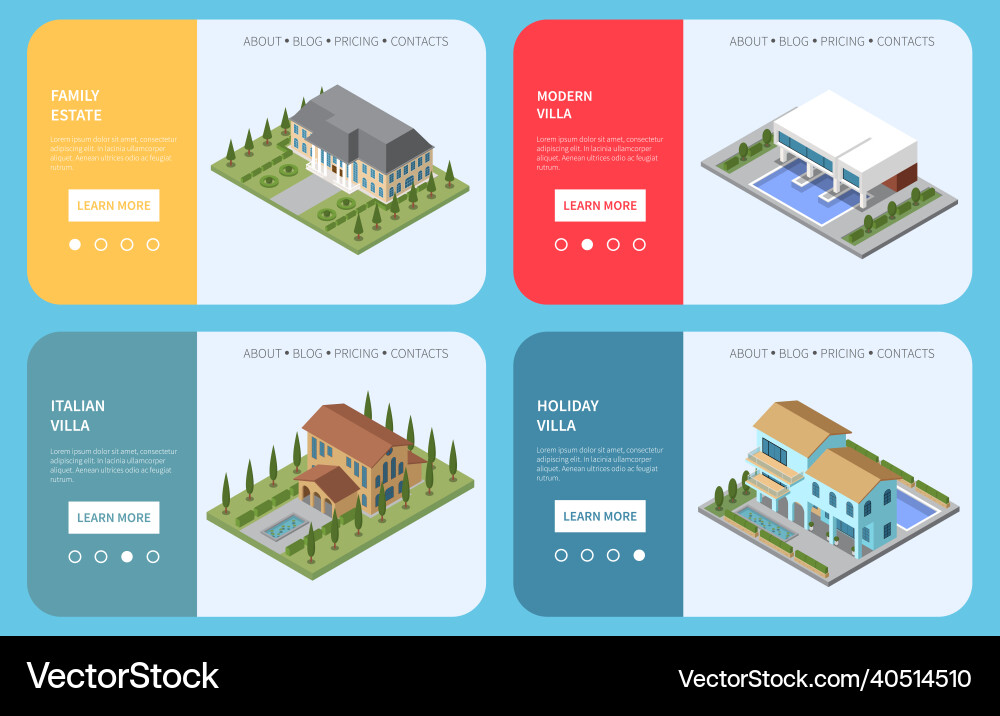 Mansion 2x2 design concept Royalty Free Vector Image