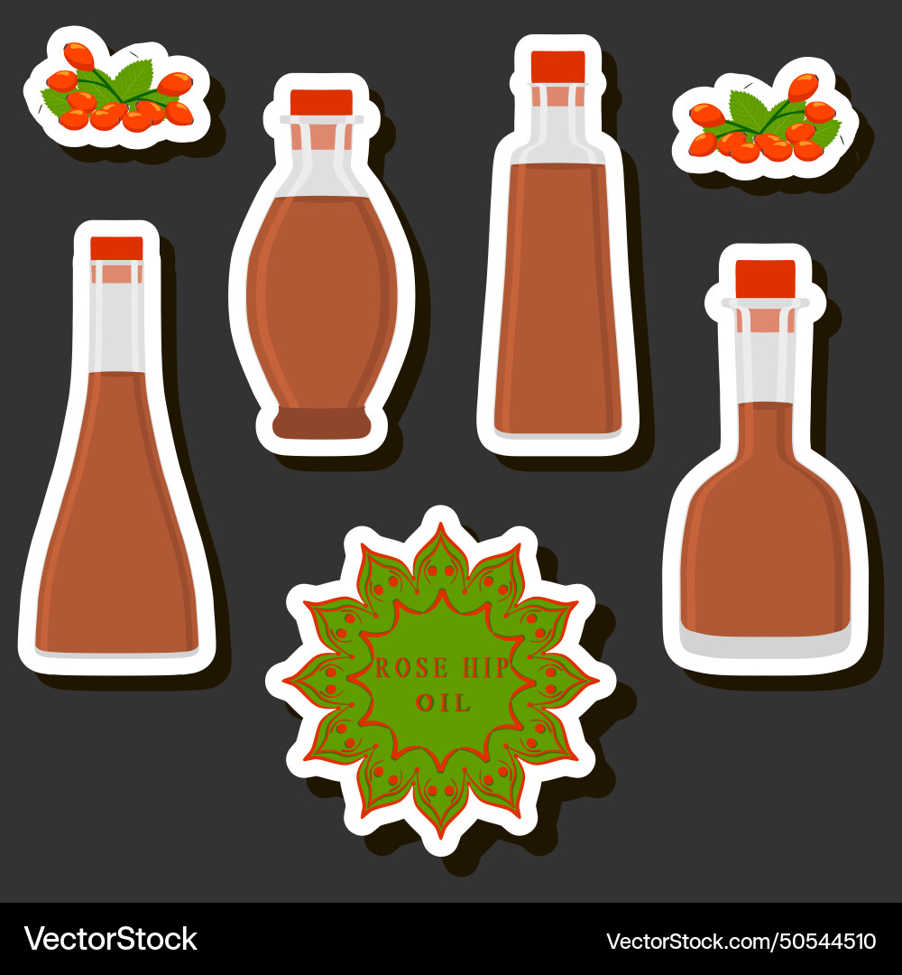 On theme big set different types liquid oil Vector Image