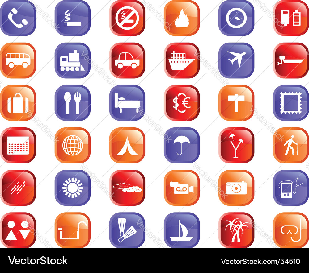 Travel icons set Royalty Free Vector Image - VectorStock