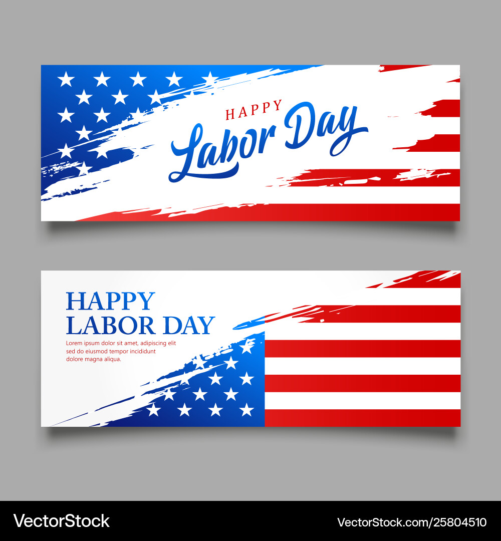 USA Labor Day Flag Banner Royalty Free Vector Image