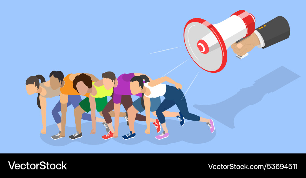 3d isometric flat of ready Royalty Free Vector Image