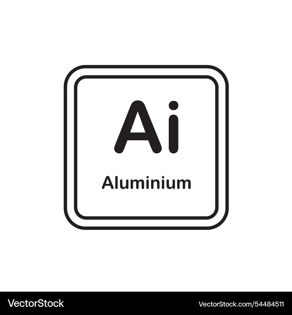 Aluminium periodic icon element design template Vector Image