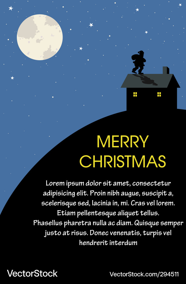 Christmas Rooftop Scene Royalty Free Vector Image