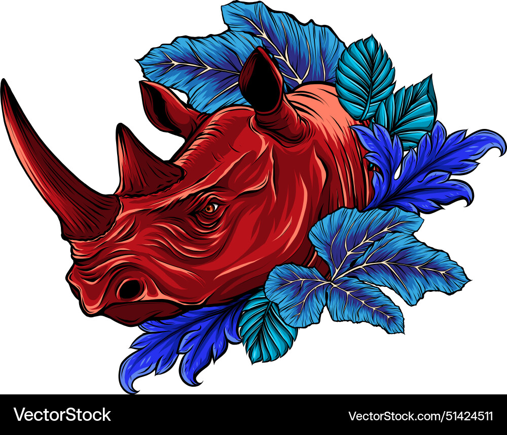 Colorful head rhino design Royalty Free Vector Image
