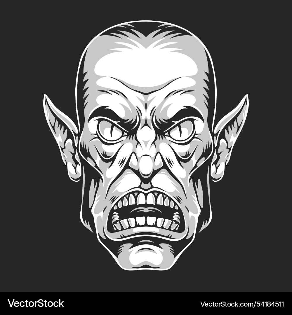 Fierce fantasy creature with sharp glare Vector Image