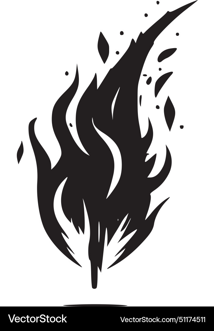 Fire - minimalist and flat logo Royalty Free Vector Image