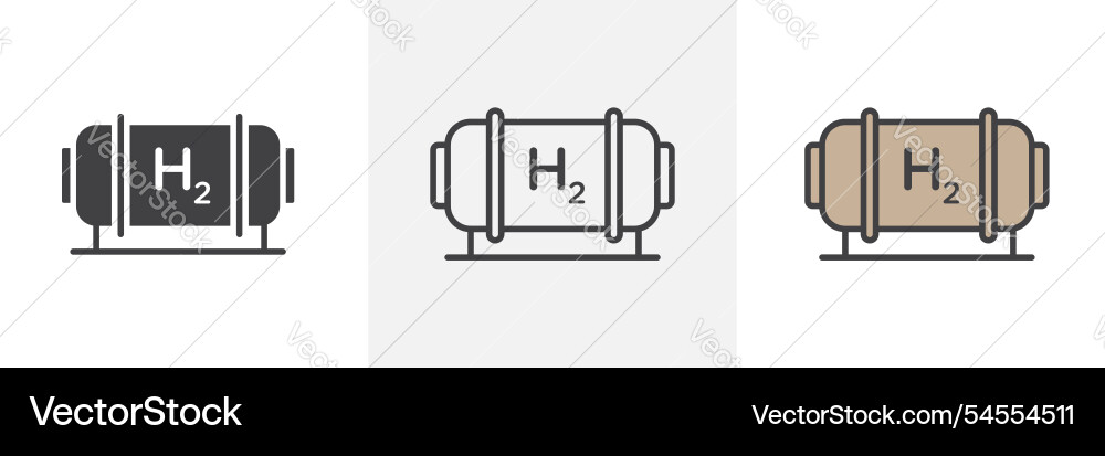 Hydrogen gas tank icon Royalty Free Vector Image