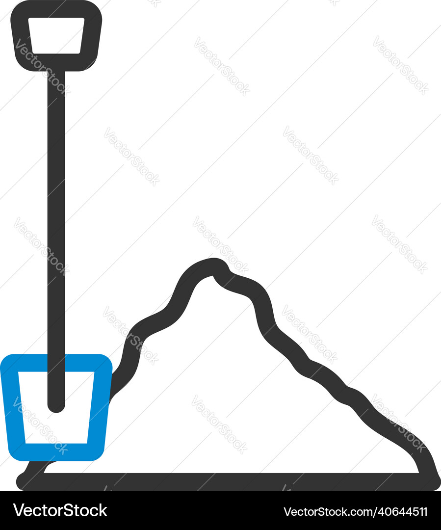 Icon of construction shovel and sand Royalty Free Vector