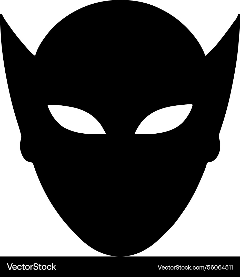 Mysterious superhero mask silhouette Royalty Free Vector