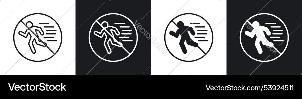 No running sign Royalty Free Vector Image - VectorStock