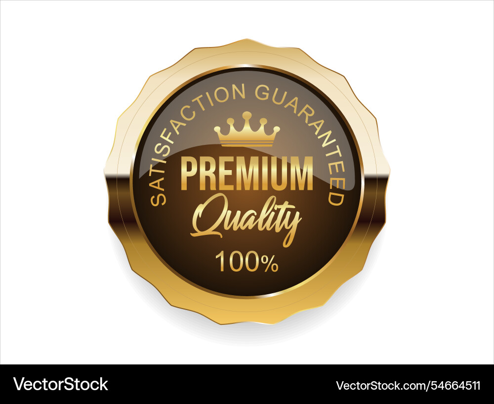 Premium quality satisfaction guaranteed golden Vector Image