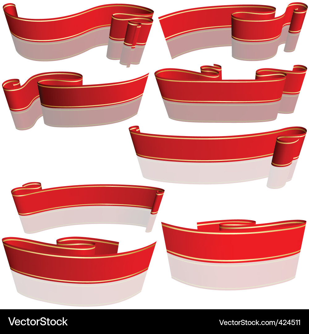 Red banners Royalty Free Vector Image - VectorStock