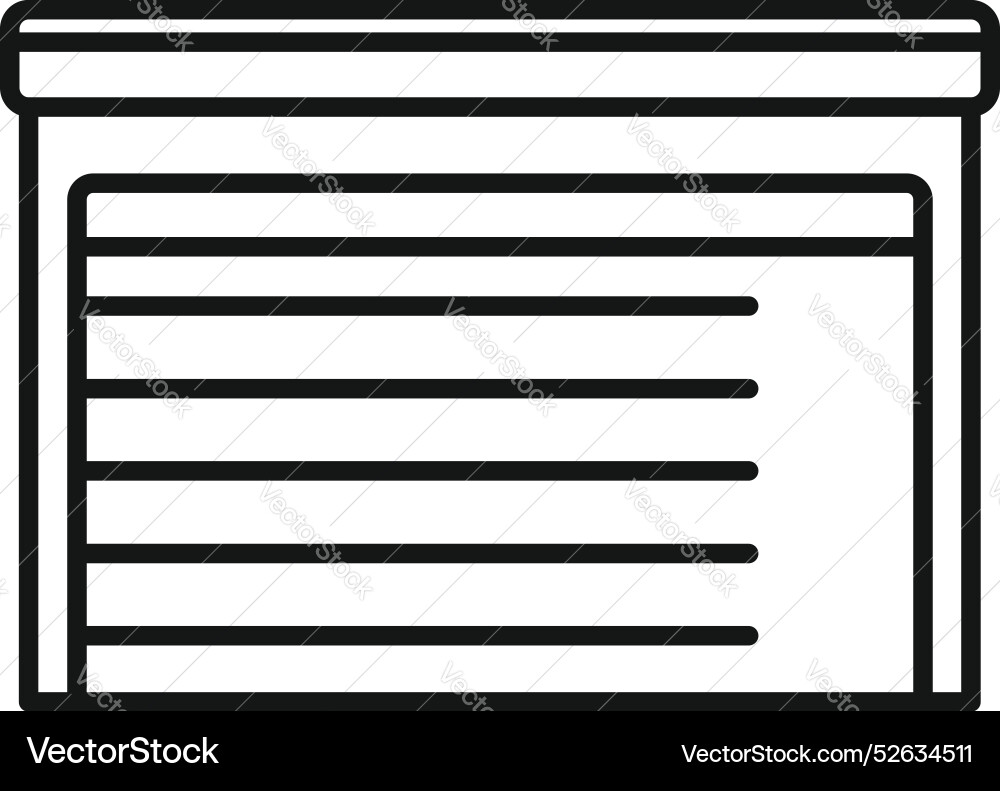 Simple line drawing of a closed automatic garage Vector Image