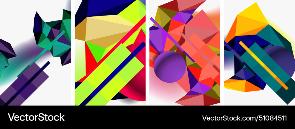 Vibrant abstract art with colorful geometric Vector Image