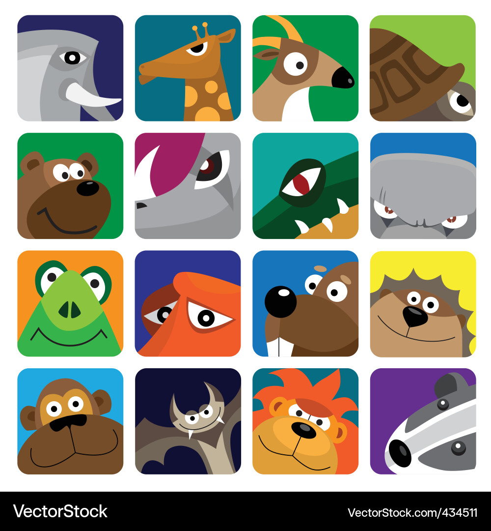 Wildlife animals set icon Royalty Free Vector Image