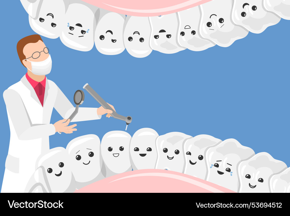 3d isometric flat of teeth Royalty Free Vector Image