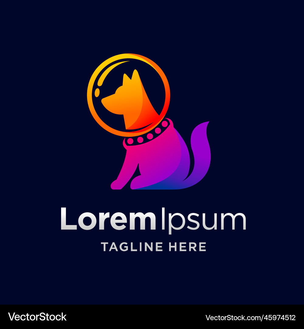 Astro dog logo with simple concept Royalty Free Vector Image