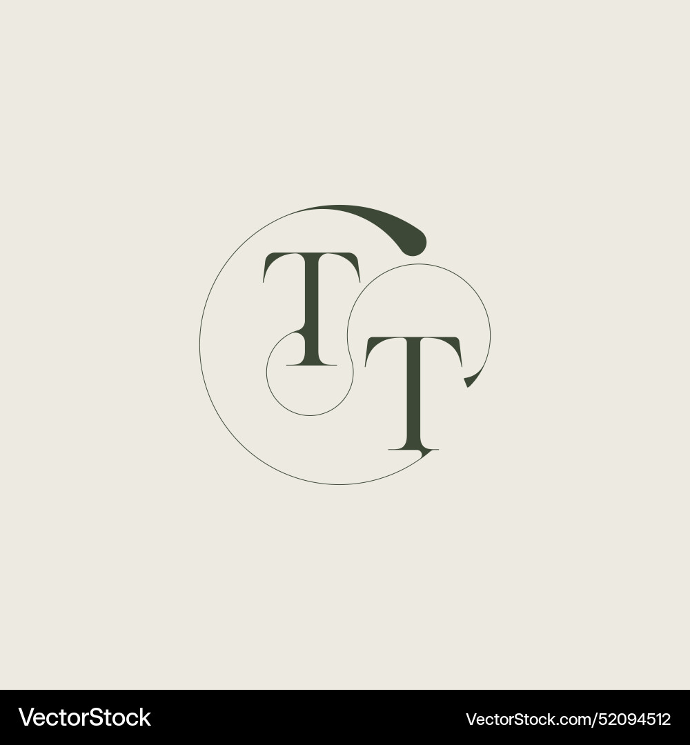 Beautiful monogram initial elegant line concept Vector Image