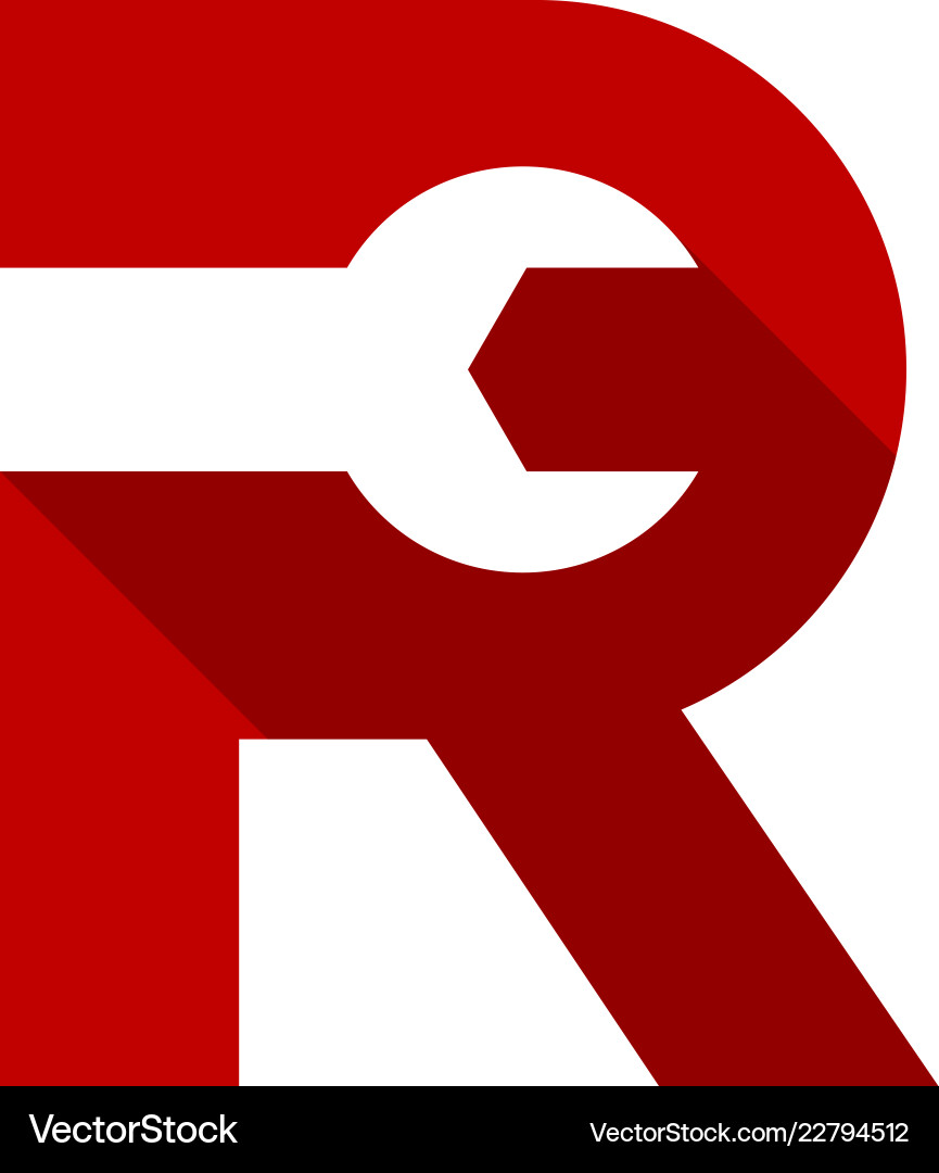 Fix letter r logo icon design Royalty Free Vector Image