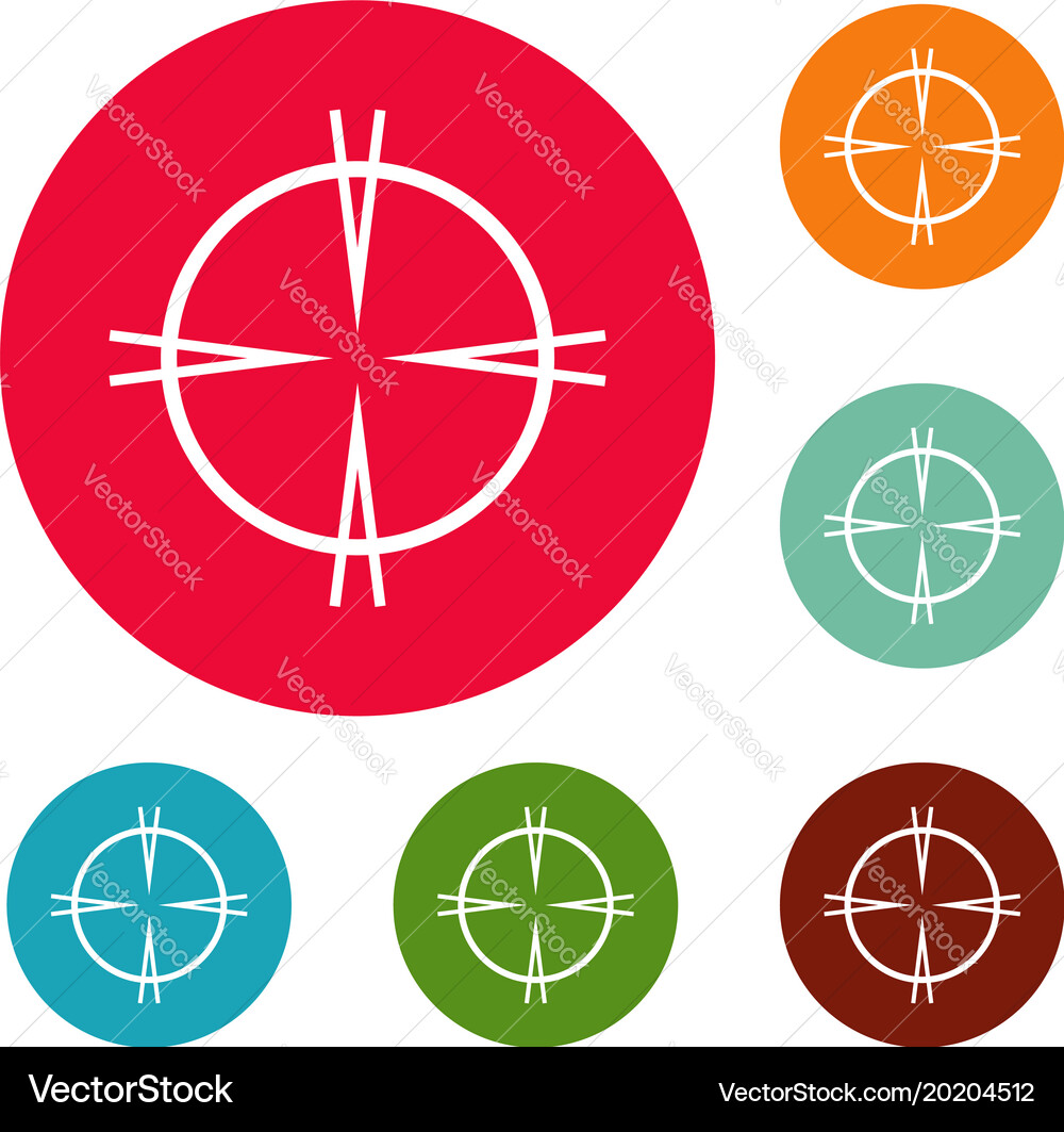 Focal target icons circle set Royalty Free Vector Image