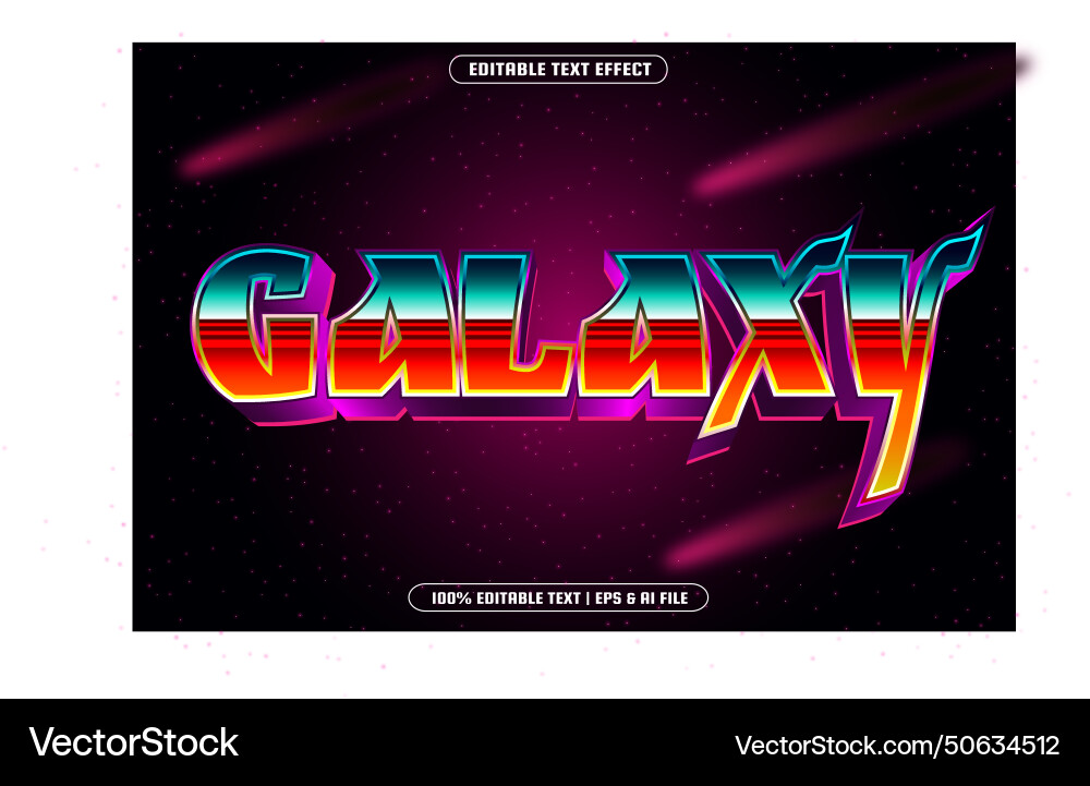 Galaxy editable text effect modern style Vector Image