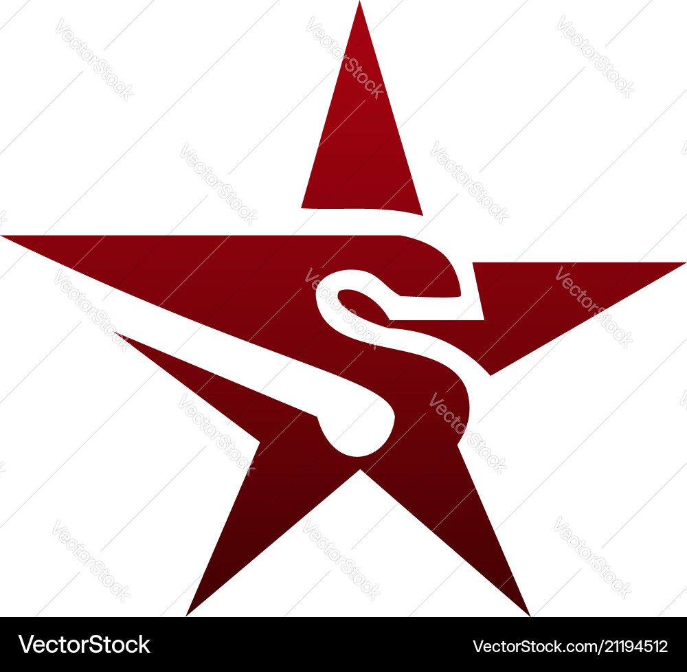 Letter s star logo design concept template Vector Image