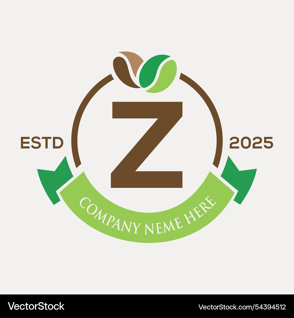Letter z coffee logo design shop Royalty Free Vector Image